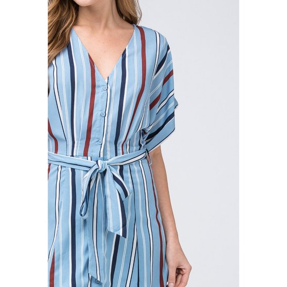 entro | Dresses | Entro Striped Shirtdress Blue | Poshmark